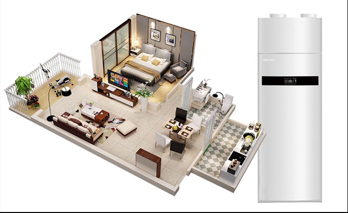 Small Residential Floor Standing Energy Recovery Ventilation Duct Fresh ...